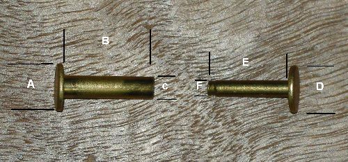 Cutlers Rivets : Rivet, Set, Spur & Sheath, Brass, 4mm core diameter ...