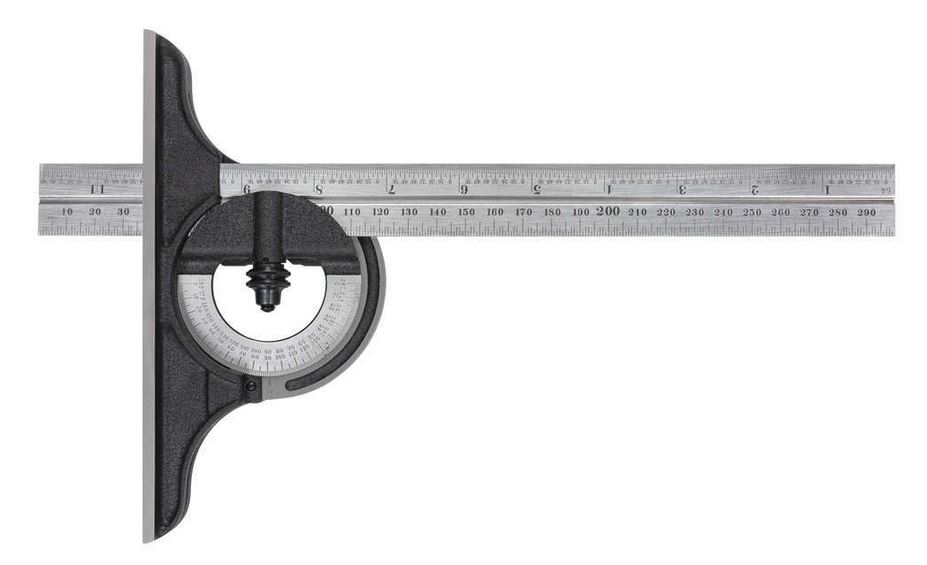 Starrett - USA : Protractor, Starrett, with 300mm Standard Metric Rule ...